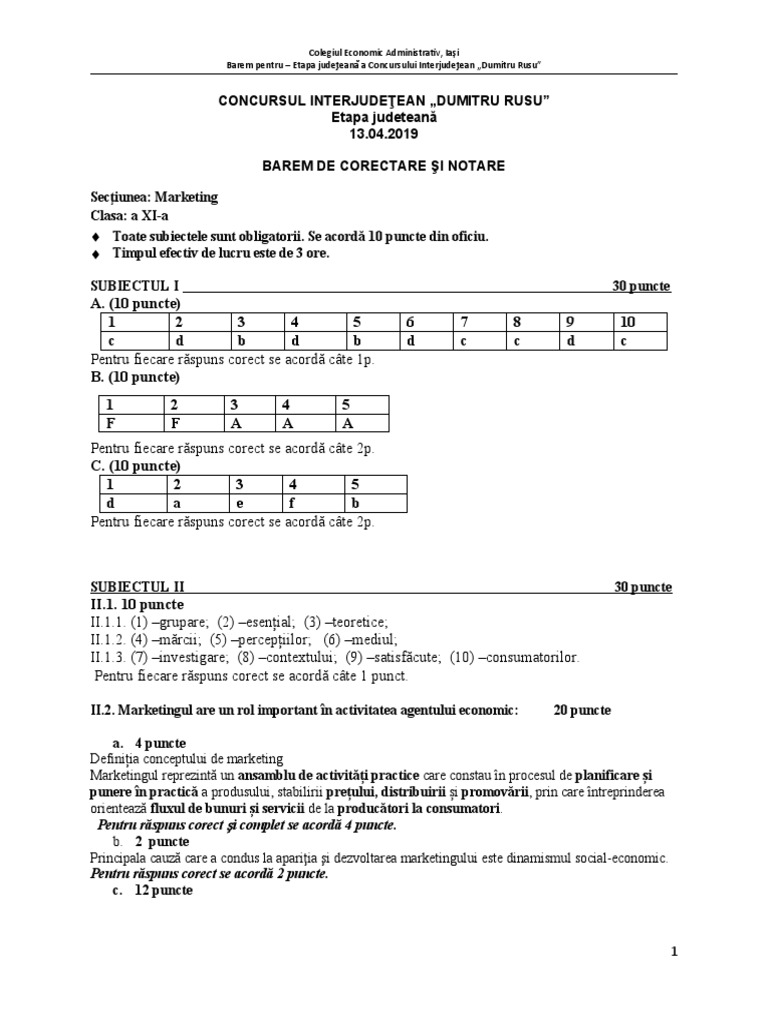 Model Barem Marketing | PDF