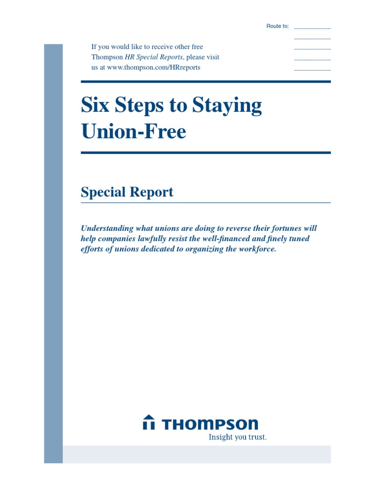 (HR Report) Six Steps To Staying | PDF | Employment | Trade Union