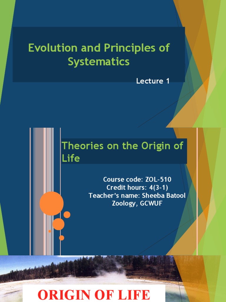 Origin of Life Theories and Evolution Lecture 1 | PDF | Abiogenesis ...