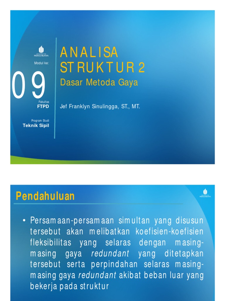 Analisa Struktur II (TM9) | PDF | Sains & Matematika