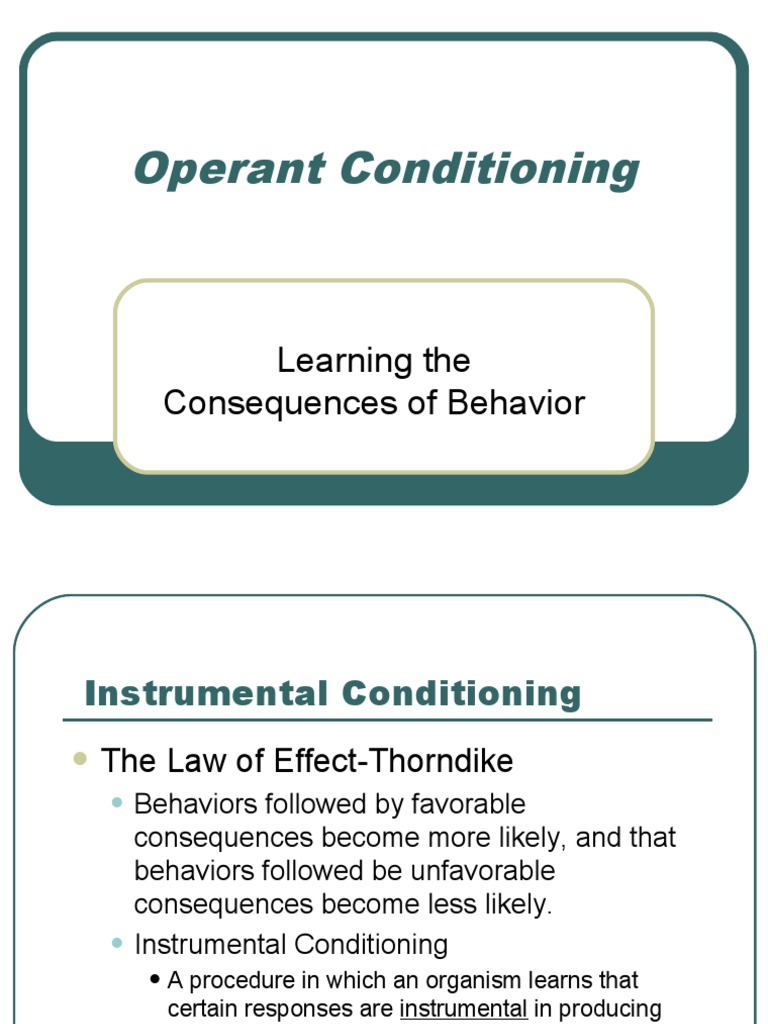 Assignment 1 Operant Conditioning | PDF | Reinforcement | Psychological ...