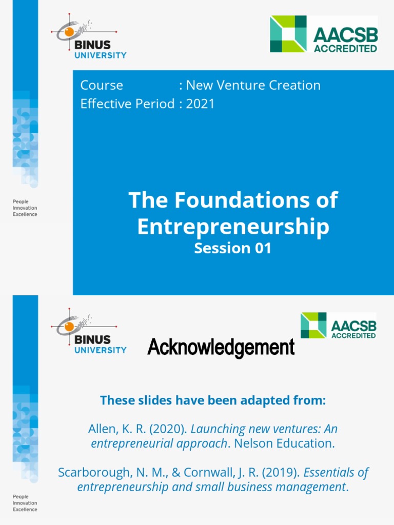 The Foundations of Entrepreneurship | PDF | Entrepreneurship | Startup ...
