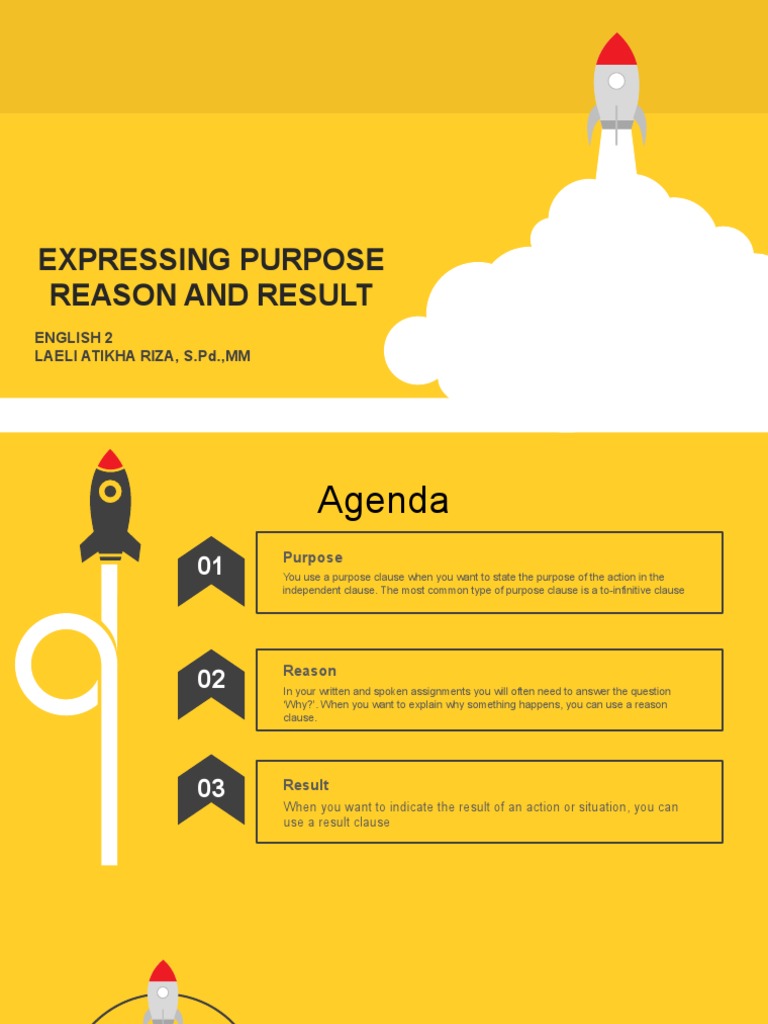 Purpose, Reason, and Result in English | PDF | Language Mechanics ...