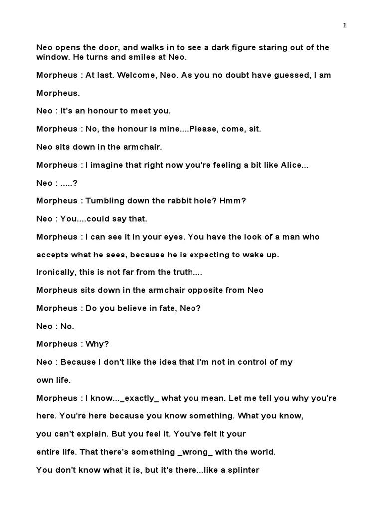 The Matrix Script | PDF | Nature