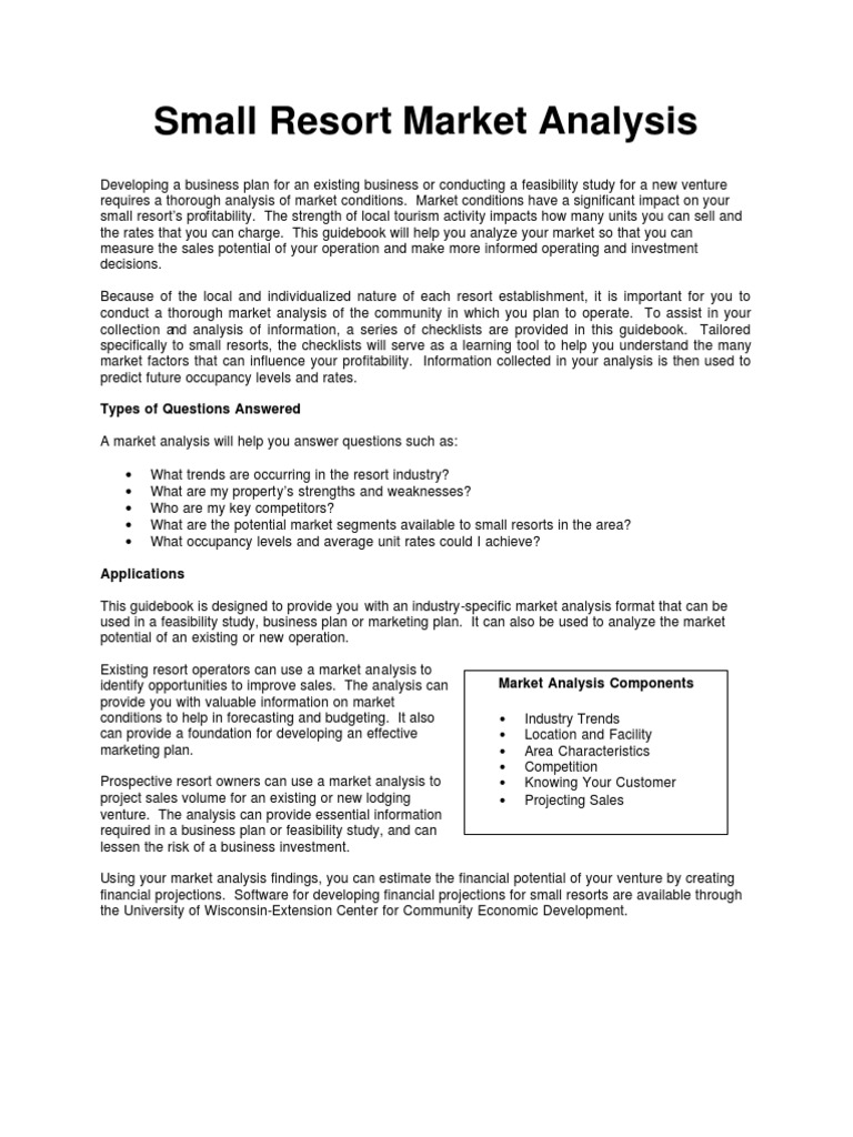 Small Resort Market Analysis: Types of Questions Answered | PDF ...