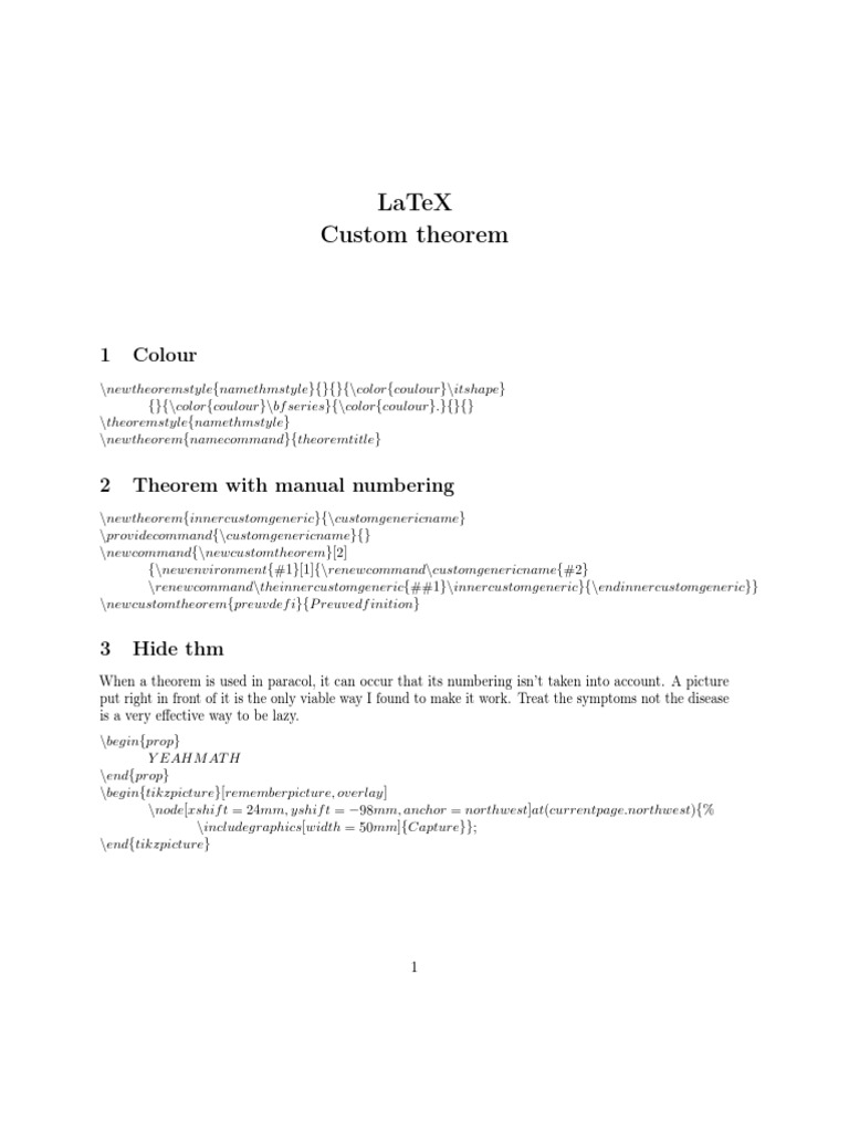 Custom Theorem Latex | PDF