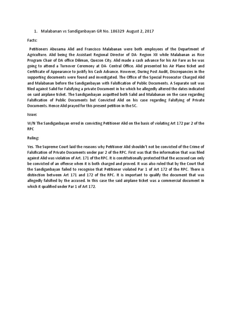Malabanan Vs Sandiganbayan | PDF