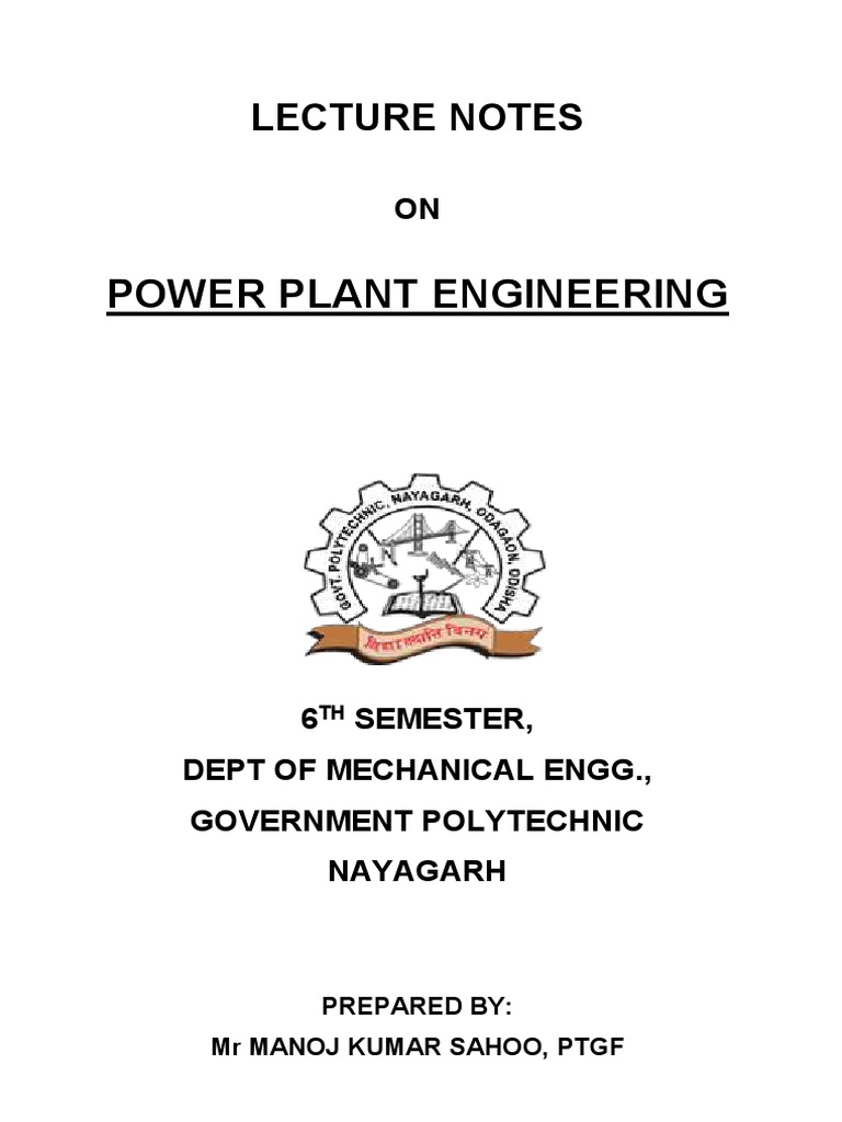 Power Plant Engineering Lecture Notes | PDF | Nuclear Reactor | Power ...