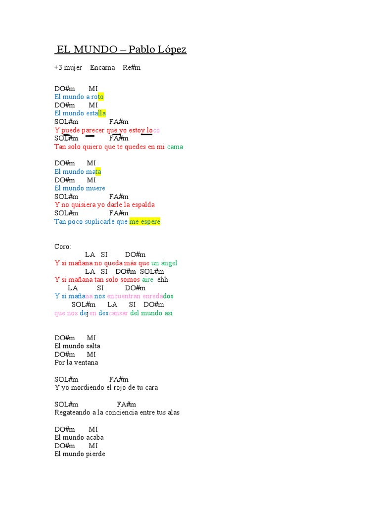 EL MUNDO Acordes | PDF
