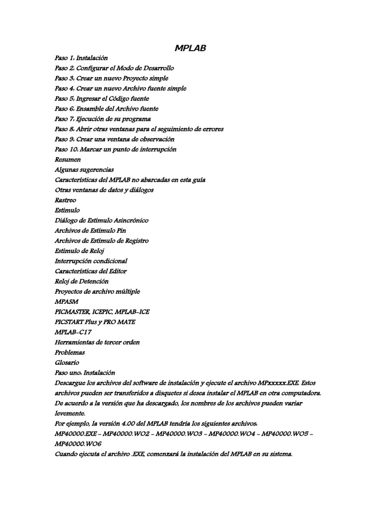MPLAB | PDF | Programación | Programa de computadora