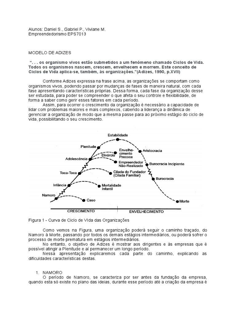 Relatório Modelo de Adizes (Atualizado) | PDF | Empreendedorismo | Vida