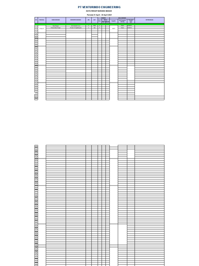 Form Material Masuk Dan Keluar | PDF
