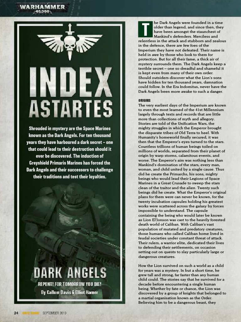 Index Astartes - Dark Angels | PDF | Military | Unrest