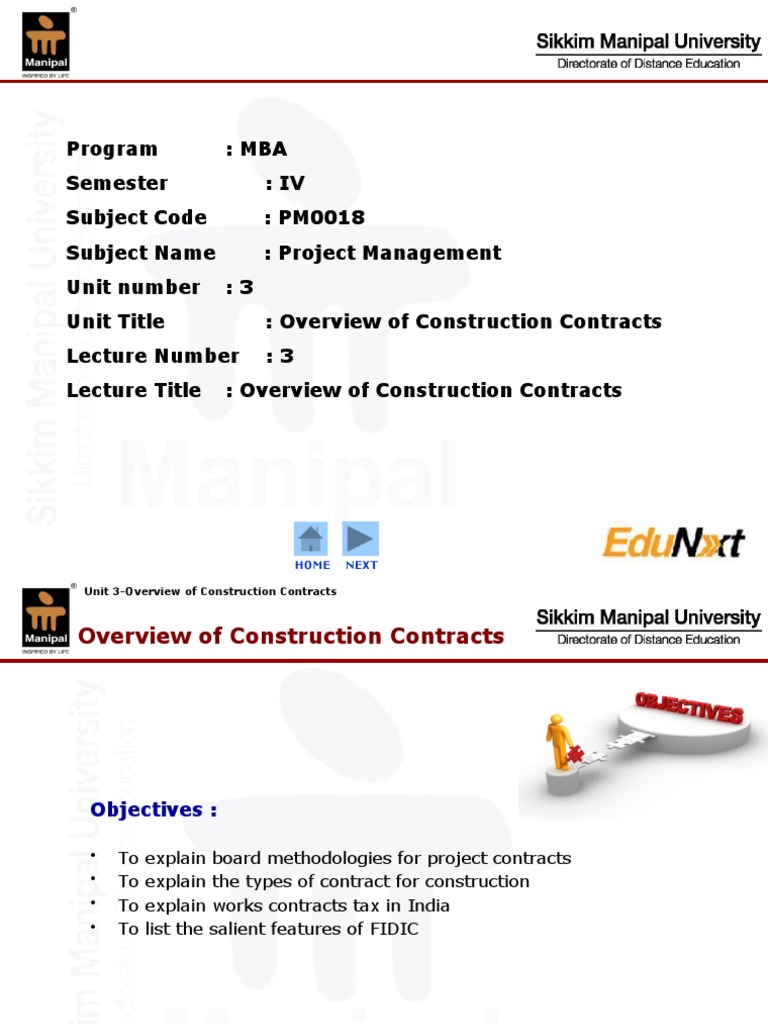 Overview of Construction Contracts - PPT | PDF | Economic Sectors ...