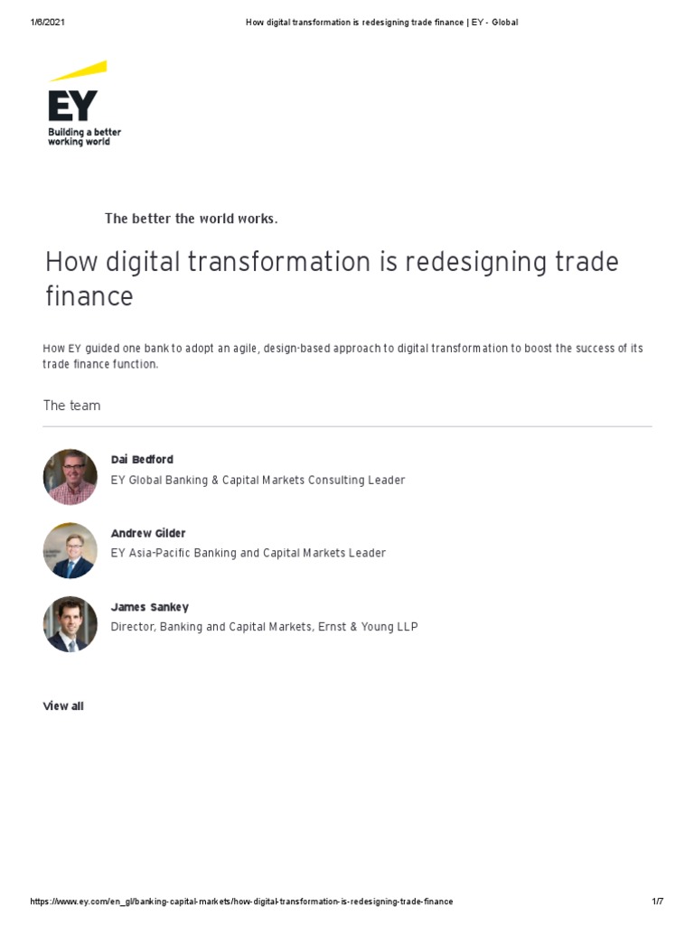 How Digital Transformation Is Redesigning Trade Finance - EY - Global ...