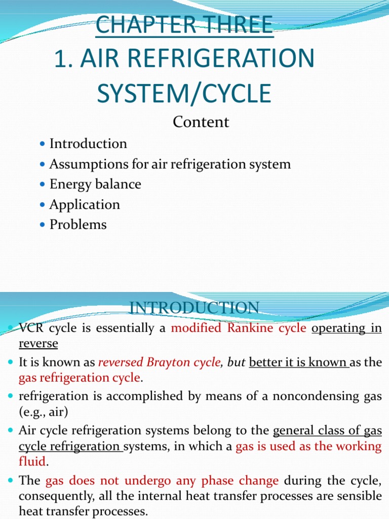 Air Refrigeration Cycle Overview | PDF | Refrigeration | Gases