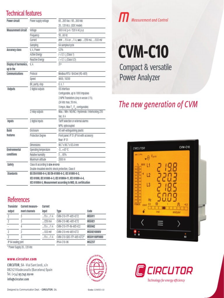CVM-C10: Compact & Versatile Power Analyzer | PDF | Power Supply ...