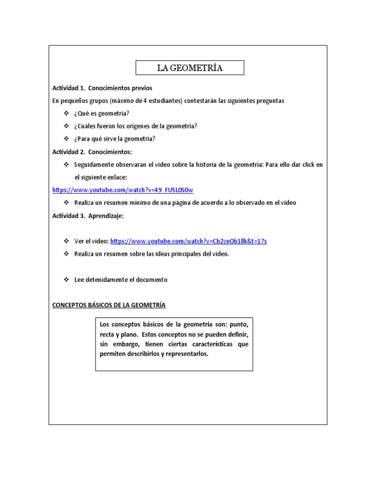 Guia de Conceptos Básicos de Geometría. | PDF | Línea (geometría ...