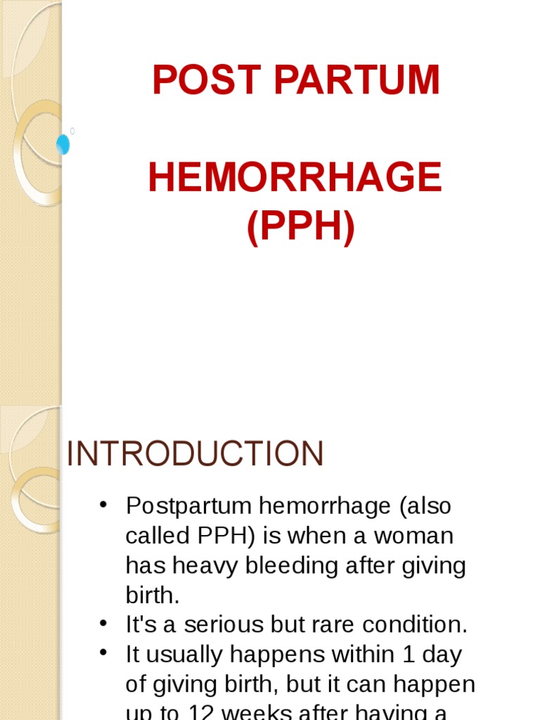 Post Partum Hemorrhage (PPH) | PDF | Bleeding | Childbirth