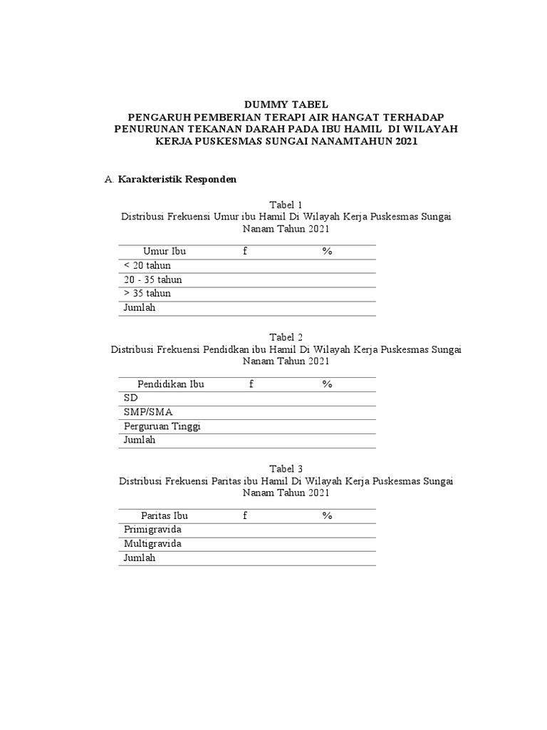 Dummy Tabel | PDF
