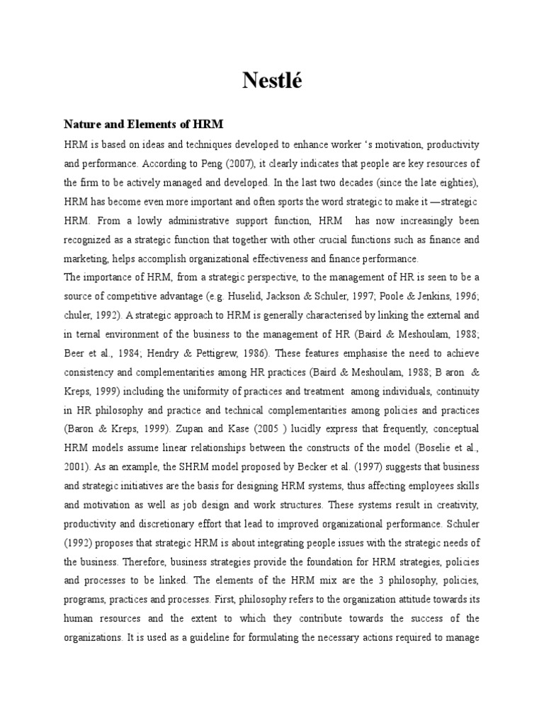 Nestlé HRM Policies and Practices Overview | PDF | Human Resource ...