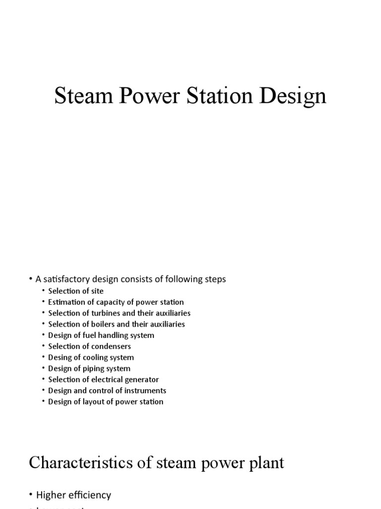Steam Power Station Design | PDF | Boiler | Heat Exchanger