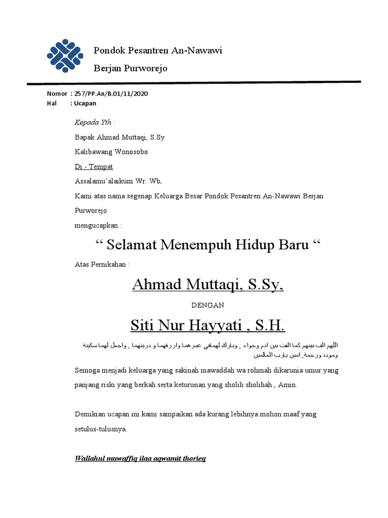 Latihan (Surat Ucapan) | PDF