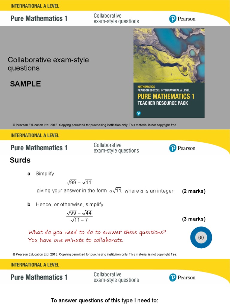 Ial Maths Pure 1 Cesq PPT Sample View Only | PDF | Numbers | Teaching ... Ial Maths Pure 1 Cesq PPT Sample View Only | PDF | Numbers | Teaching ...