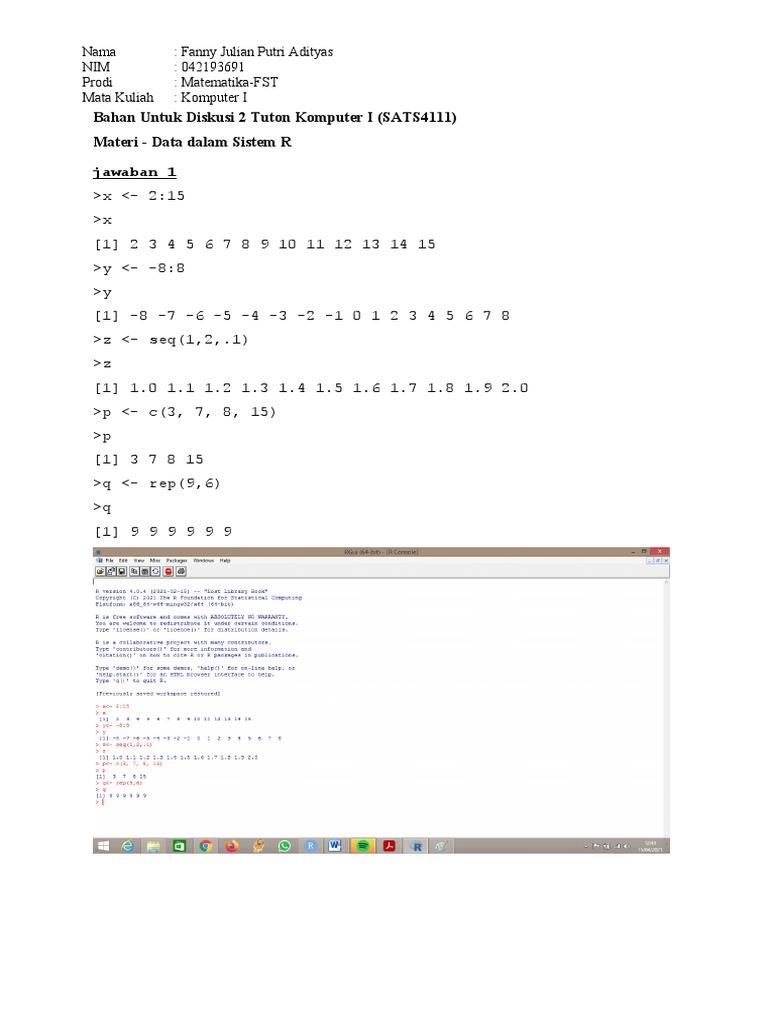 Diskusi Data dalam Sistem R | PDF | Metode & Bahan Ajar