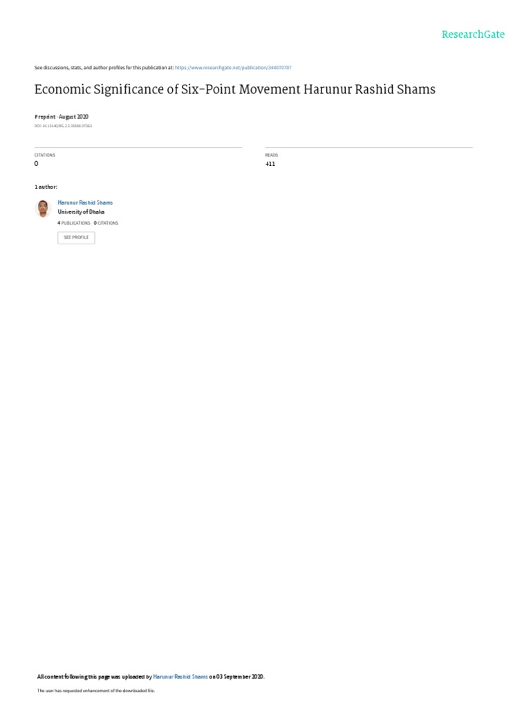 Economic Significance of Six-Point Movement Harunur Rashid Shams ...