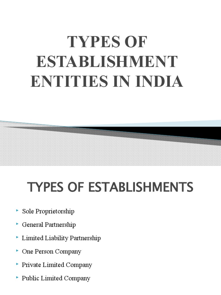 Types of Establishment | PDF | Limited Liability Partnership | Law