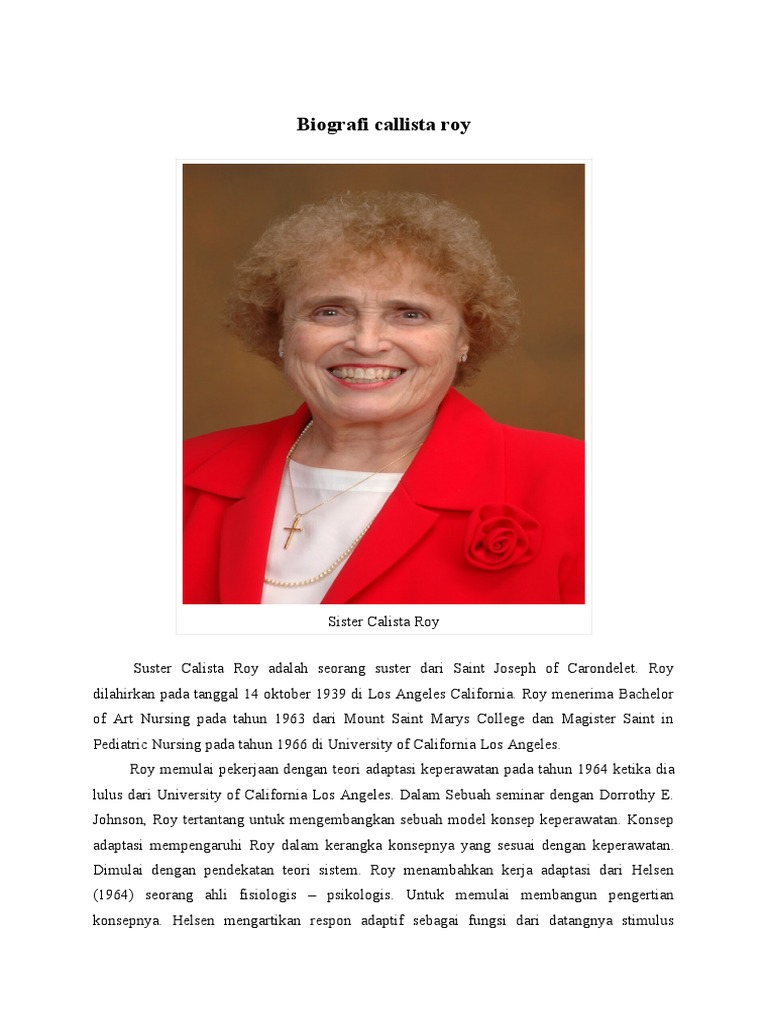 Biografi Dan Filosofi Teori Keperawatan Dari Callista Roy | PDF