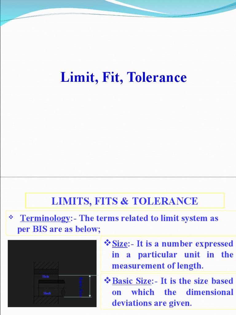 Limits, fits and tolerances explained | PDF | Engineering Tolerance ...