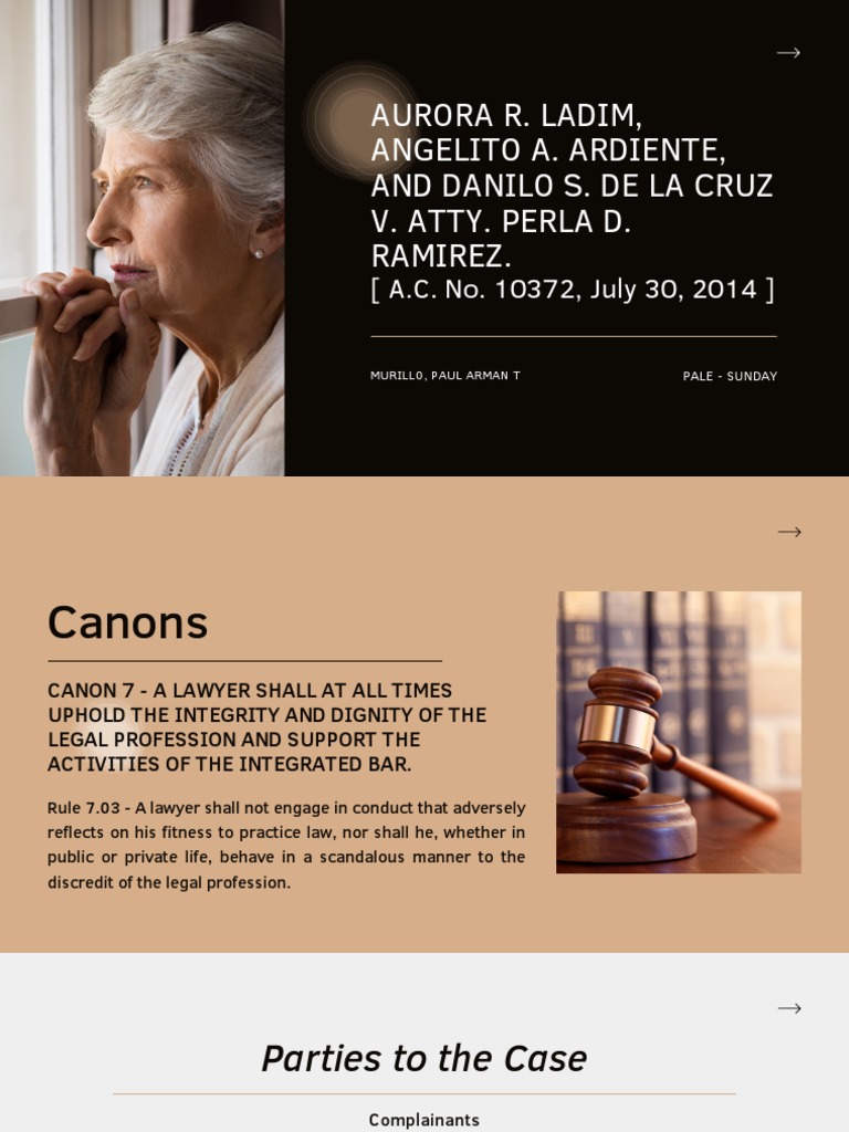 Aurora R. Ladim, Angelito A. Ardiente, and Danilo S. de La Cruz V. Atty ...