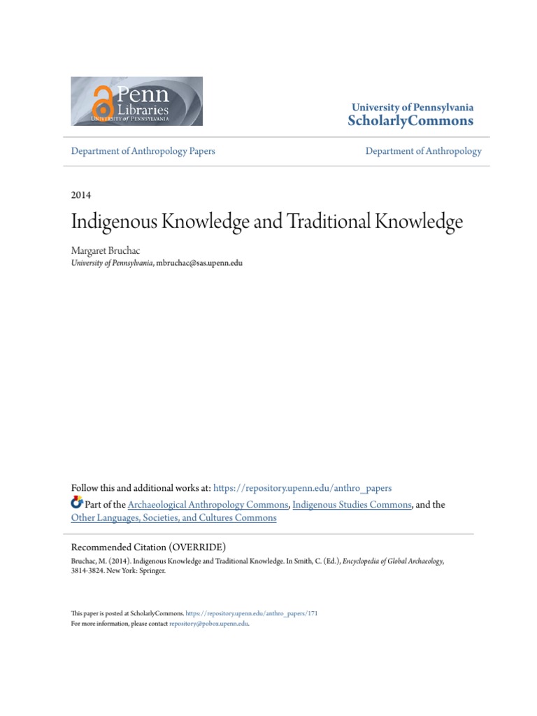 IK Indigenous Knowledge and Traditional Knowledge | PDF | Traditional ...