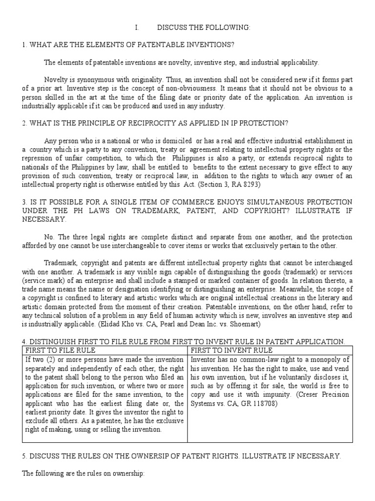 IPL Reviewer | PDF | Glossary Of Patent Law Terms | Priority Right