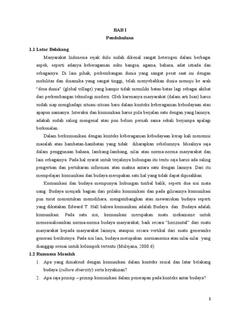 Komunikasi Dalam Konteks Sosial Makalah | PDF