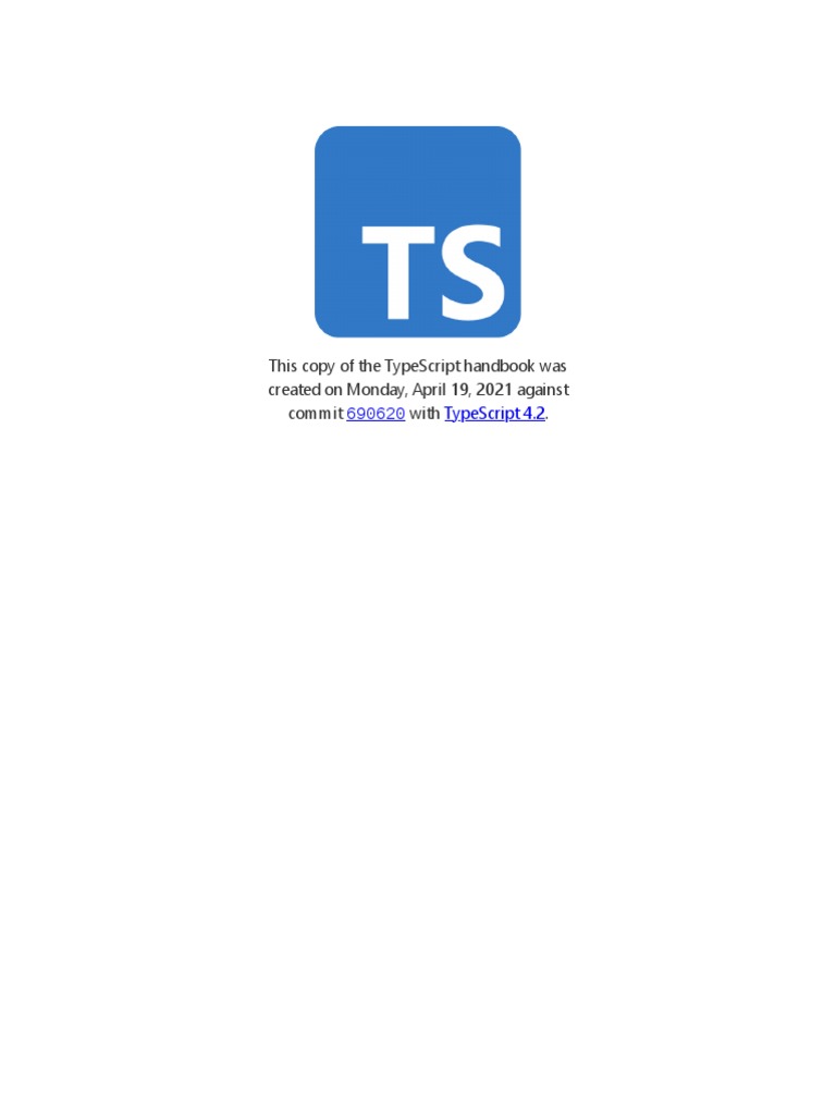 Typescript Handbook Pdf Parameter Computer Programming Data Type