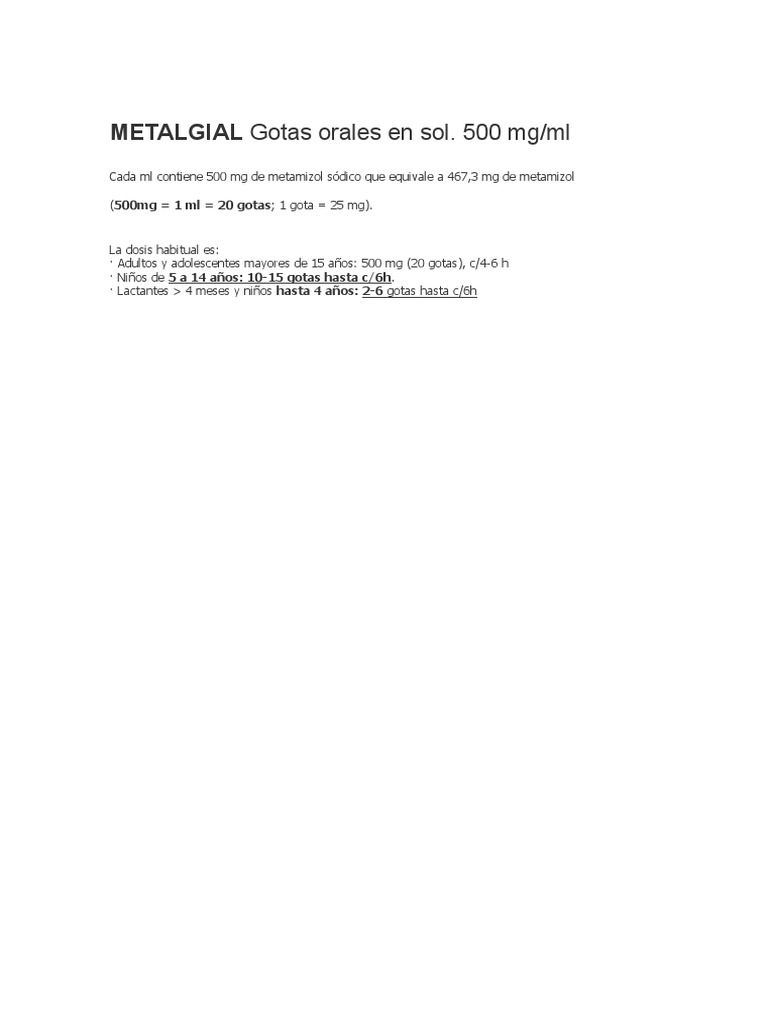 METALGIAL Gotas Orales en Sol | PDF | Salud y bienestar