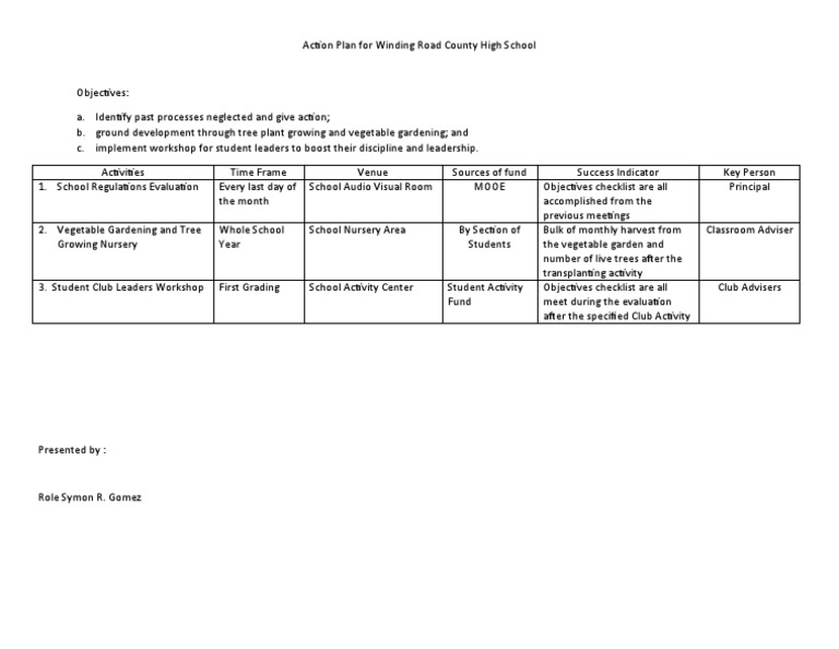 SG Action Plan | PDF