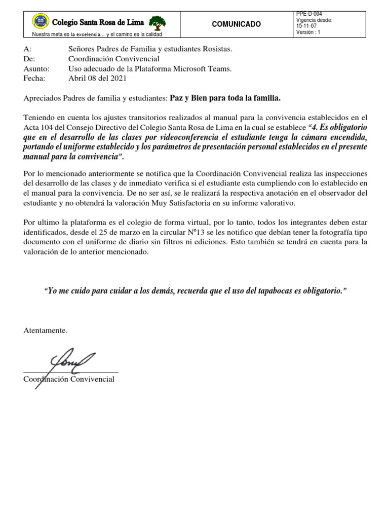 Comunicado Teams | PDF
