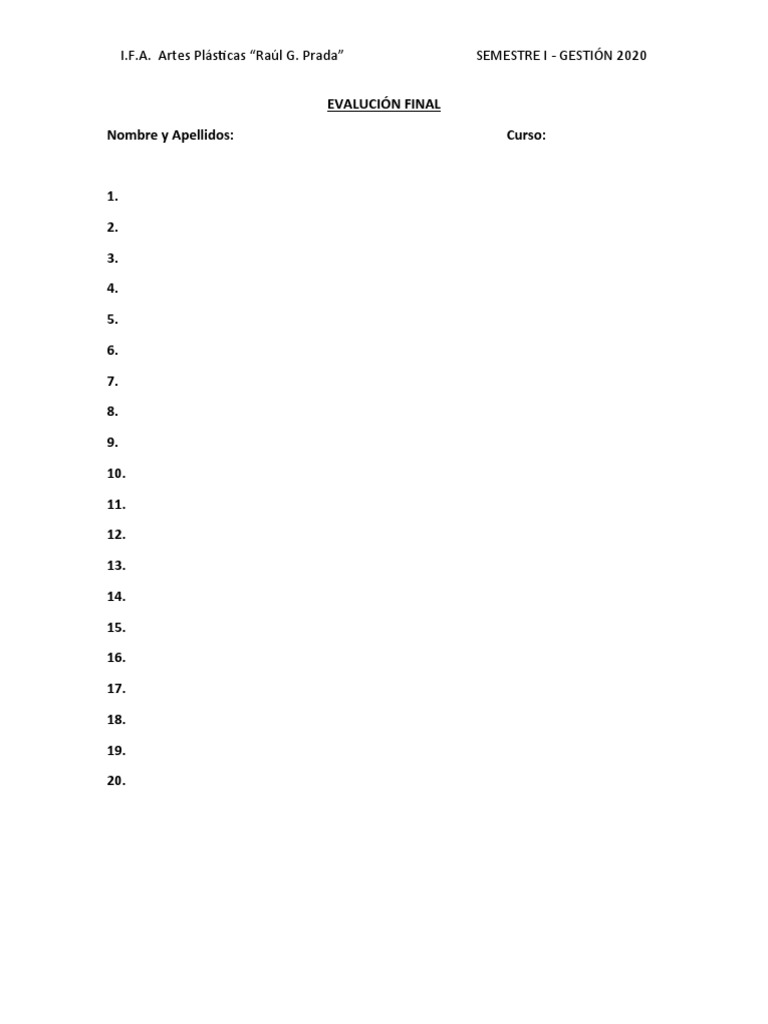 Evalución Final | PDF