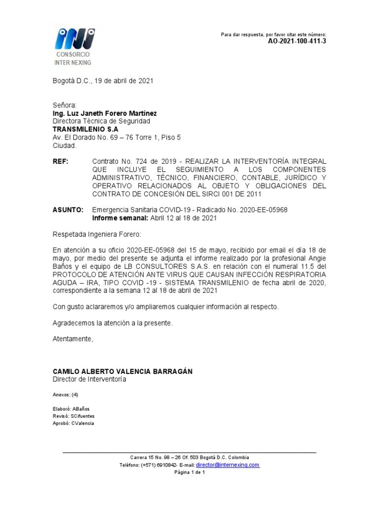 Carta Remisión Informe | PDF