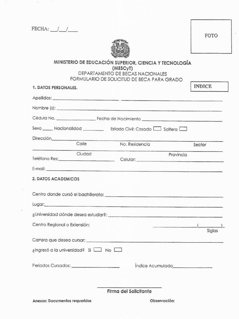 Formulario de Beca | PDF