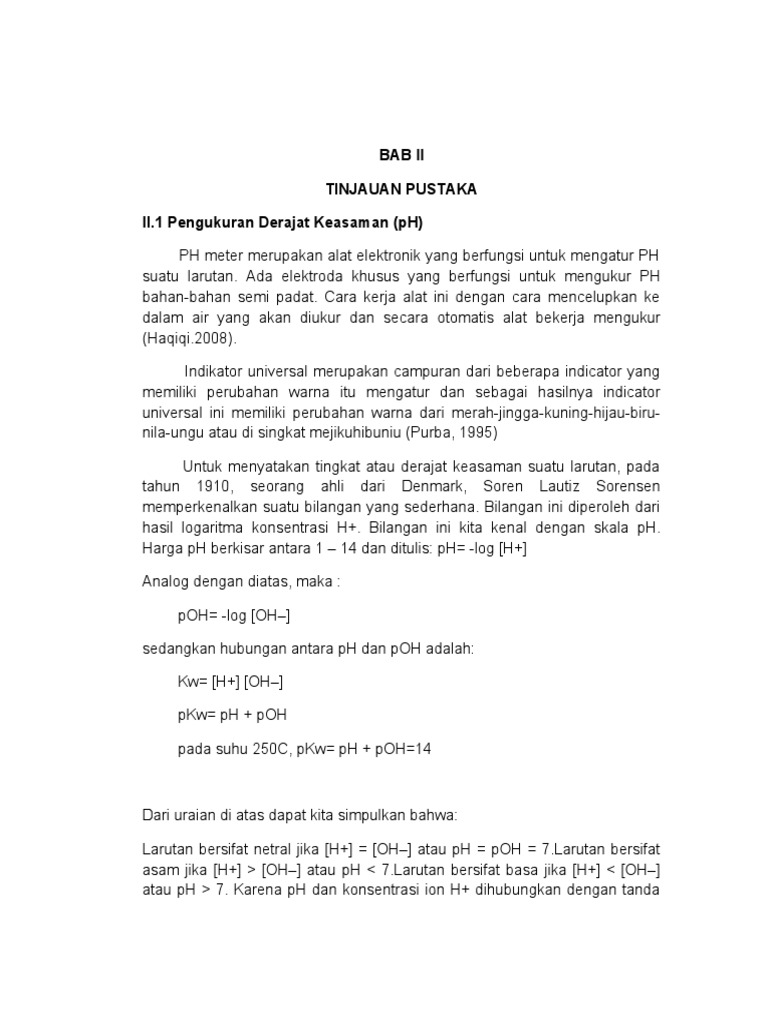 METODE PENGUKURAN DERAJAT KEASAMAN DAN TITRASI ASAM BASA | PDF