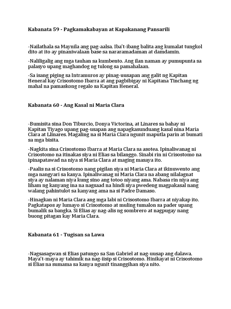 Kabanata 59 61 Reviewer | PDF
