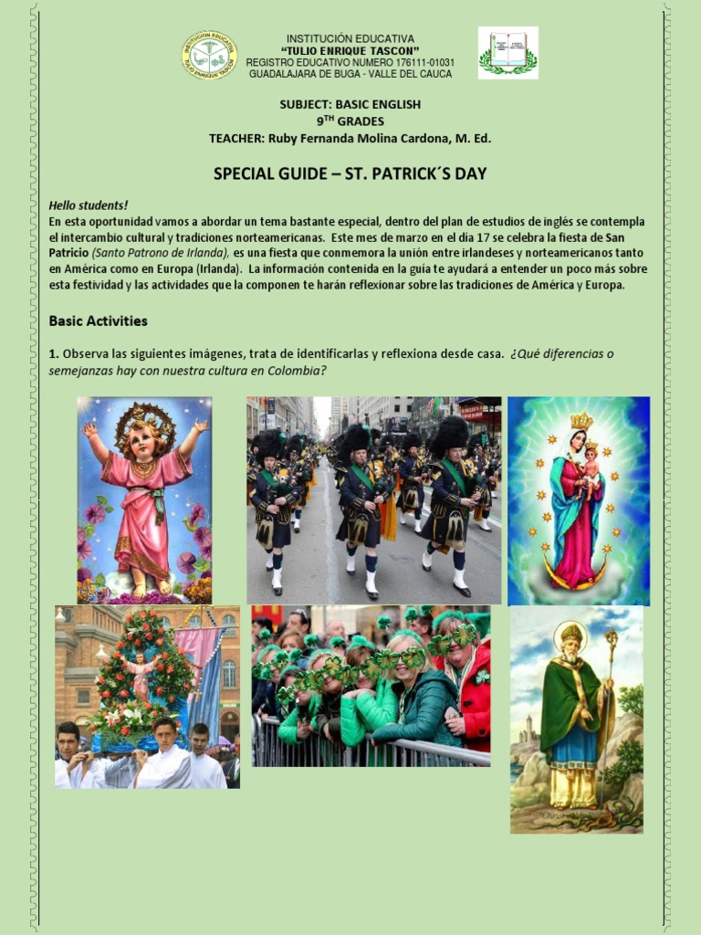 Taller de Ingles | PDF | San Patricio | Religión y creencia