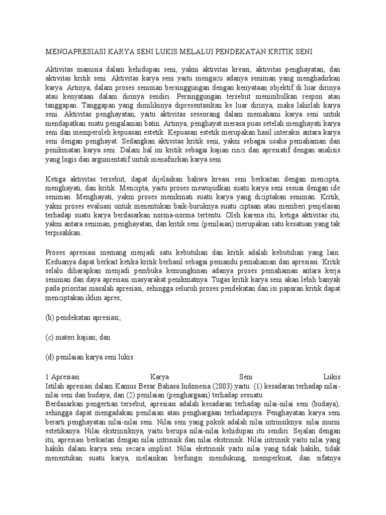 Arah Kritik Seni Rupa 2 | PDF