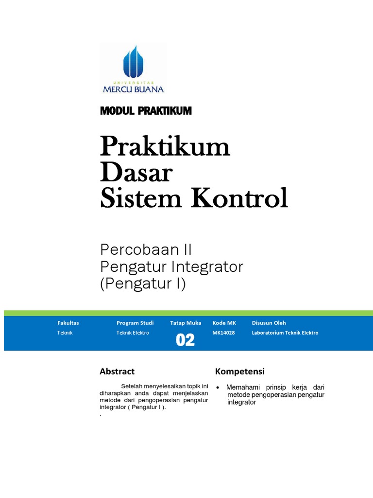 Modul 2 Praktikum Dasar Sistem Kontrol | PDF