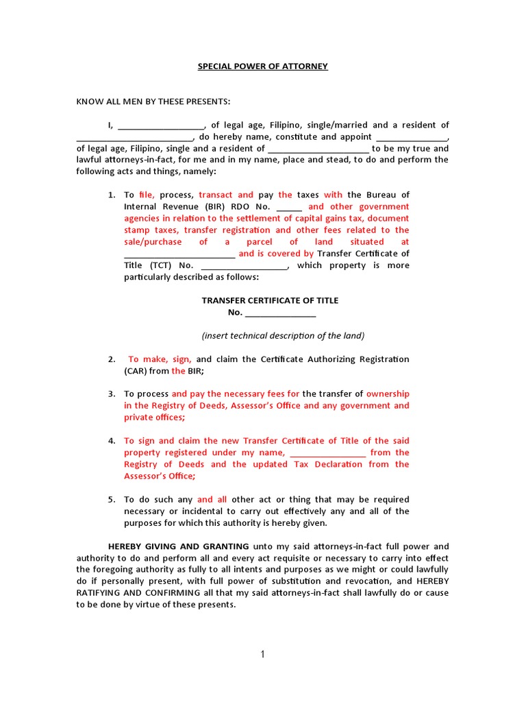 Spa Process Land Title | PDF | Title (Property) | Taxes